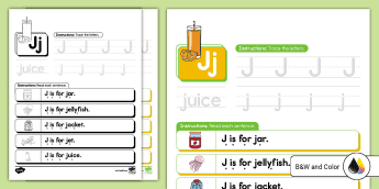 Letter J Worksheets | twinkl.com