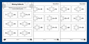 Missing Addends Worksheets | twinkl.com