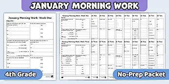 January Morning Work Packs | twinkl.com