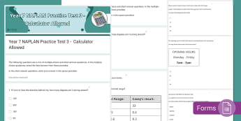 Numeracy Year 7 NAPLAN - - Beyond Secondary Resources | Australian