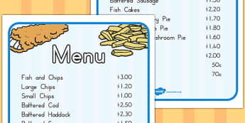 Fish And Chip Shop Role Play Early Years (EYFS) - Fish and Chips