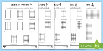 Equivalent Fractions Worksheets | twinkl.com