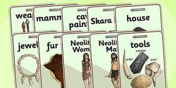 Stone Age Displays, Key Vocabulary and Timelines | KS2