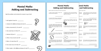 Year 5 Mental Addition and Subtraction With Large Numbers