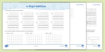 Year 4 Column Addition and Subtraction up to 4 Digits - KS2