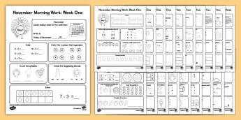 Daily Math Practice | Morning Work | Kindergarten Resources