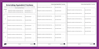 4th Grade Equivalent Fractions • Twinkl.com