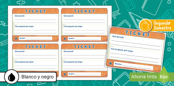 Ticket de salida para imprimir | Twinkl Chile - Twinkl