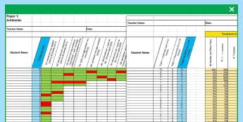 Previous SATs Paper Grid Analysis Spreadsheets - KS1 Maths