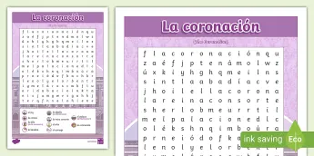 Coronation Word Searches | twinkl.com.au