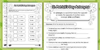 Antonyms Worksheets | twinkl.com