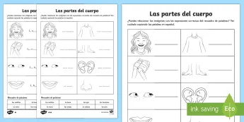Body Parts Worksheets | twinkl.co.uk