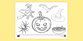 Halloween Colouring - Twinkl