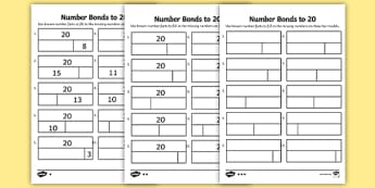 Number Bonds to 20 - Primary Resources
