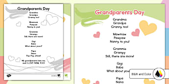 Grandparents Day Worksheets | Kindergarten | Twinkl - Twinkl