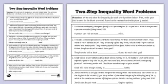 Seventh Grade Word Problems | twinkl.com