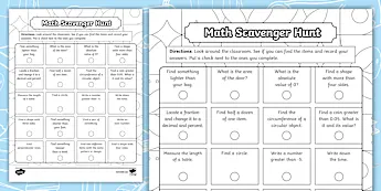 Mathematics Scavenger Hunts | twinkl.com