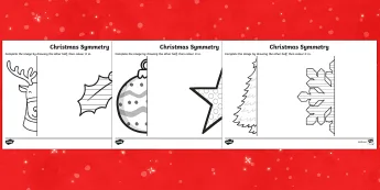 Christmas Symmetry Worksheets | twinkl.co.uk
