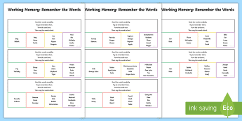 Working Memory Resources | twinkl.ca