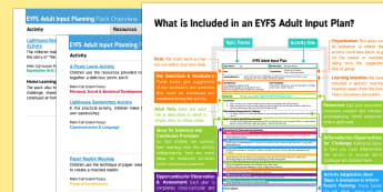 Planning and Assessment Adult Led Focus Plans Early Years (EYFS ...