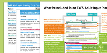 Planning and Assessment Adult Led Focus Plans Early Years (EYFS ...
