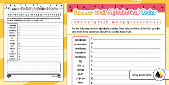 Alphabetical Order Worksheets | twinkl.com