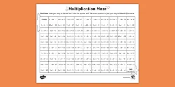 Multiplication Mazes | twinkl.com