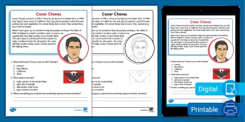 Cesar Chavez Reading Passages | twinkl.com