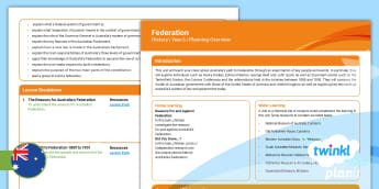 Australia Federation | Year 6 History - Primary Resources