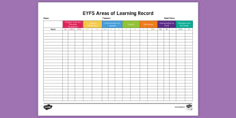 Assessment EYFS Tracking Sheets Early Years (EYFS)