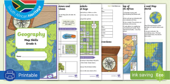 Grade 4 | Geography | Map Skills Worksheets | South Africa