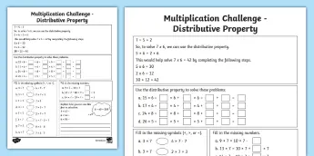 Distributive Property Worksheets | twinkl.com