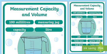 Capacity Year 1 - Measure and record capacity and volume