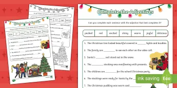 Christmas Adjectives Worksheets | twinkl.com.au