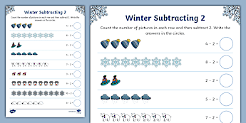 Winter Subtraction Worksheets | twinkl.com.au