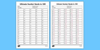 Number Bonds to 100 - KS1 Primary Resources