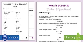 BODMAS Worksheets | twinkl.com.au