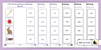 CVC Short Vowel E - CVC Words - ESL Phonics - ESL/EFL