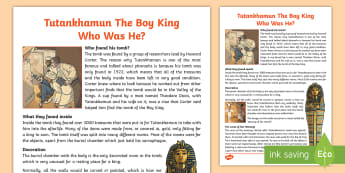 100 Years Since Howard Carter Entered Tutankhamun’s Tomb - Twinkl NewsRoom