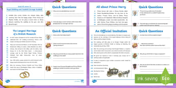 Monarchs and Royalty - History Reading Comprehensions