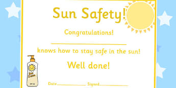 Sun Safety Learning Activity for Kids - EYLF | Twinkl