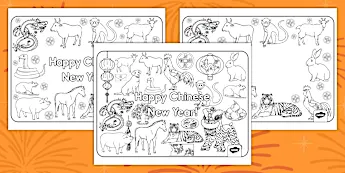 Chinese New Year Coloring Sheets | twinkl.com