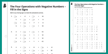 Negative Numbers Mathematics • Twinkl.ca