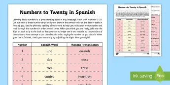 Spanish Numbers | twinkl.ca