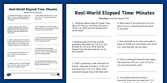 Elapsed Time Worksheets | twinkl.com