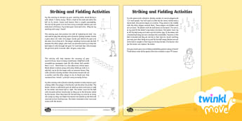 Year 6 Outdoor PE Lesson Plans - Striking and Fielding Games