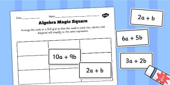 Algebra Use simple formulae Primary Resources - - New - Page 1