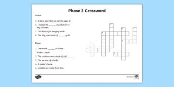 Phonics Crossword • Twinkl.com.au
