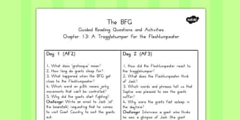The BFG - Roald Dahl Primary Resources- The BFG Activities