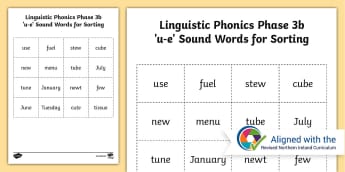 'u-e' sound Phase 3b - Stage 5/6 Phonics - Linguistic Phonics - Resources